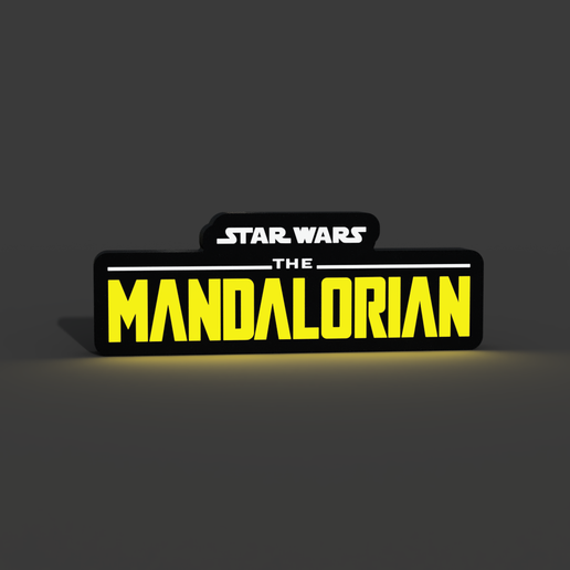 3MF file The Mandalorian Logo Lightbox LED Lamp 🔦 (STEP)・3D print ...