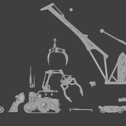 🏗️ 32mm Gothic Sci-Fi Industrial Machines・ 3D File for 3D printing・Cults