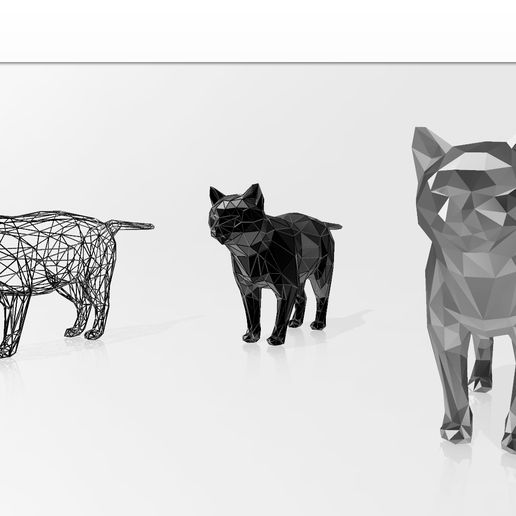 Archivo 3D Gato - Cat - Voxel - LowPoly - Wireframe 3D Model Print 🐱 ・Objeto imprimible en 3D ...