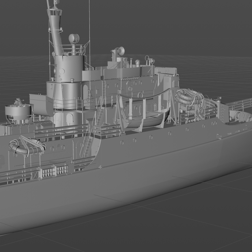 🤌 Italian "Albatross" (F543) light frigate 3D model material・ OBJ File ...