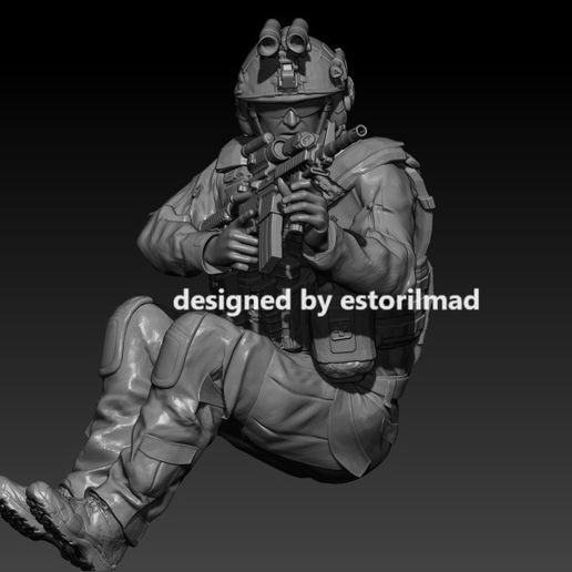 🫡 SPECIAL FORCES SOLDIER SHOOTING HUMMER - HUMVEE・ STL File for ・Cults