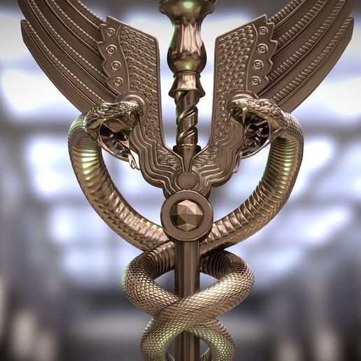 Файл 3D Caduceus Staff 3D Printable ⚕️ ・Дизайн 3D принтера для загрузки ...