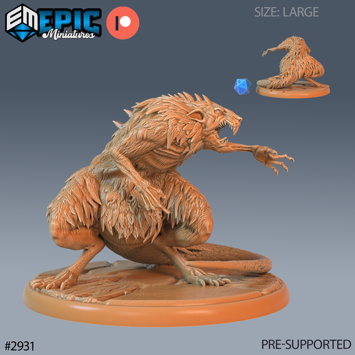 🐀 Giant Rat ‧ DnD Miniature ‧ Tabletop Miniatures ‧ Gaming Monster ‧ 3D ...