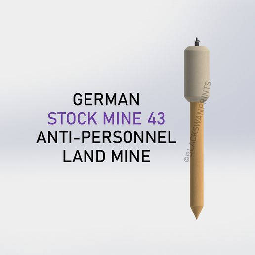 👽 WW2 German Stock Mine 43 Land Mine・ 3D File for 3D printing・Cults