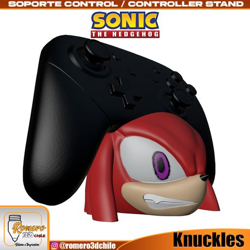STL file Knuckles / Sonic The Hedgehog Control Support 🦔 ・3D printable ...