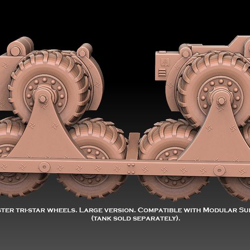 ⭐ Landmaster Tri Star Wheels・ 3D File for ・Cults