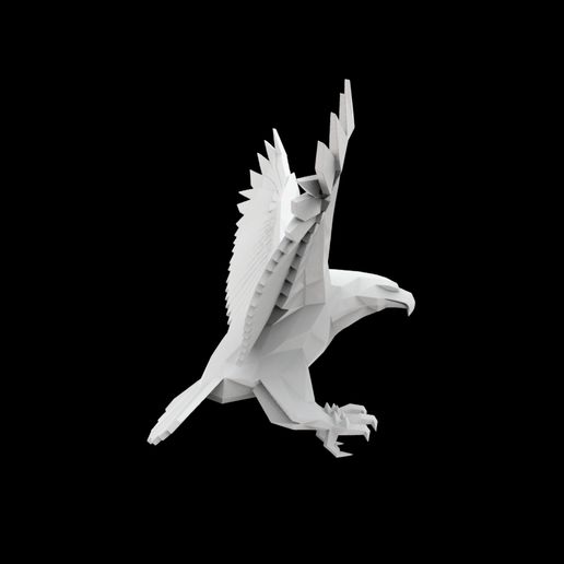 🦅 Low Poly Flying Eagle 3D Print Model・ STL File for 3D printing・Cults