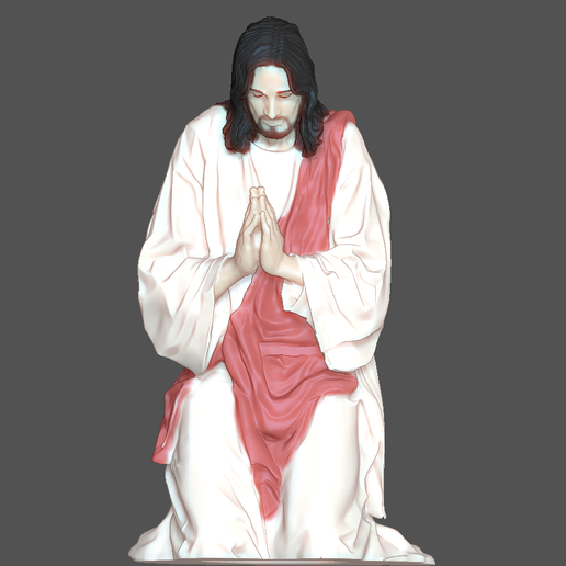 ️ JESUS CHRIST PRAYING 3D PRINT MODEL・Free STL File for 3D printing・Cults