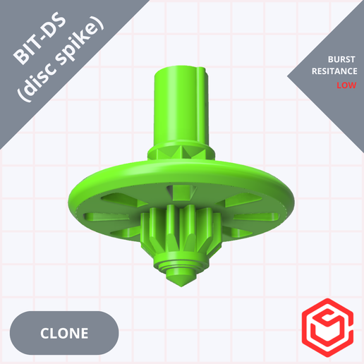 🧸 Beyblade X Bit DS (Disc Spike)・ STL File for 3D printing・Cults