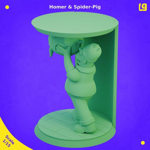 3D file Homer Simpson and Spider-Pig FanArt by Luga3D 🕷️ ・3D print ...