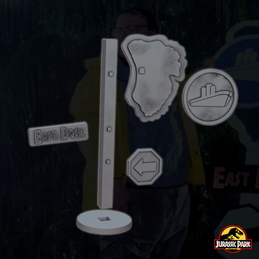 🦖 East Dock Sign Jurassic Park・ 3D File for ・Cults