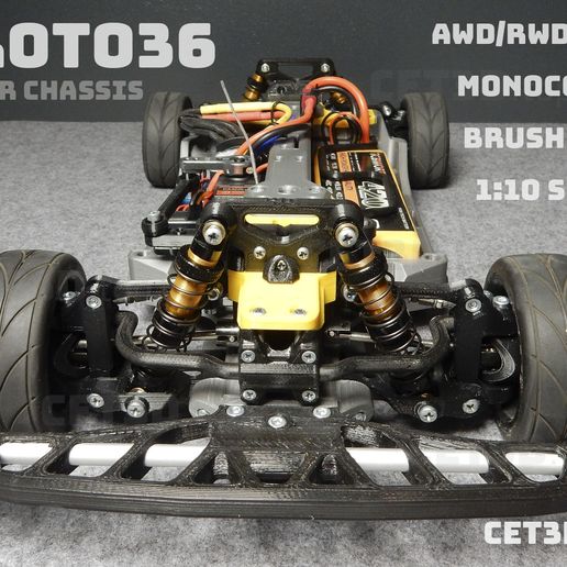 🚗 PROTO36 RC Car Chassis・Free STL File for ・Cults
