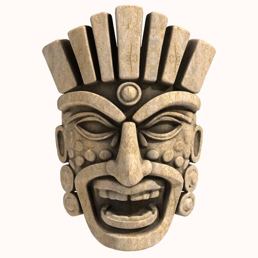 👫 Aztec Mask 3・ STL File for 3D printing・Cults