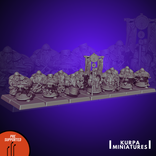 🎲 Dwarf crossbow and ranger unit・ STL File for 3D printing・Cults