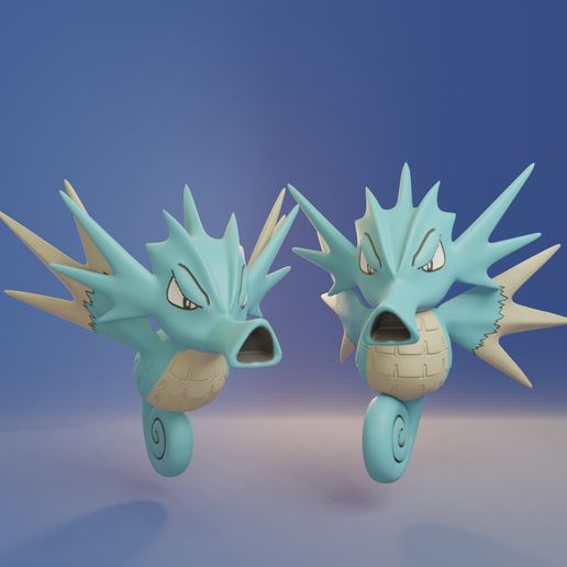 🐉 Pokemon - Horsea, Seadra and Kingdra with 2 poses・ STL File for ・Cults