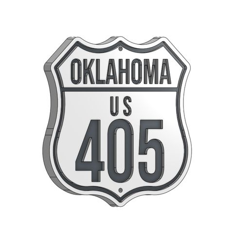 Archivo 3MF OKLAHOMA AREA CODE 405 SHIELD LLAVERO 🧑‍💻 ・Plan de ...