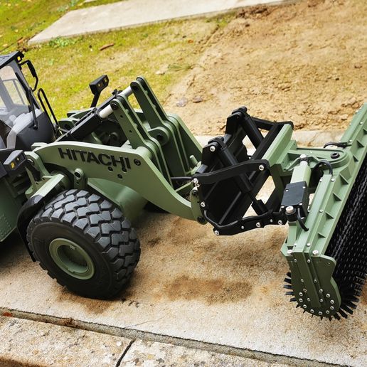 🛞 Wheel loader sweeper - CT249 - 1:14・ 3D File for 3D printing・Cults