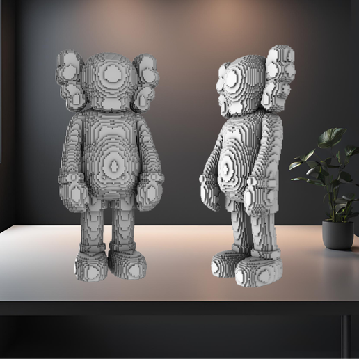 STL file Voxel KAWS Companion - Pixel Art (Multiple Detail Levels) 🎨 ...