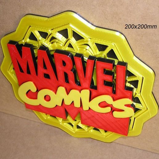 STL file marvel, comics, with background design, heroes, movies, poster ...