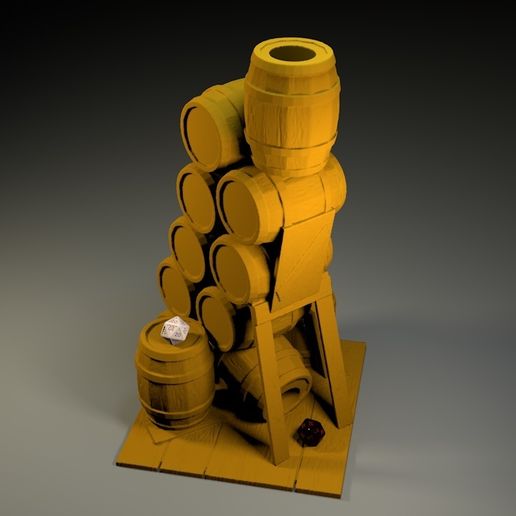 🎲 Barrels Dice Tower・ STL File for 3D printing・Cults