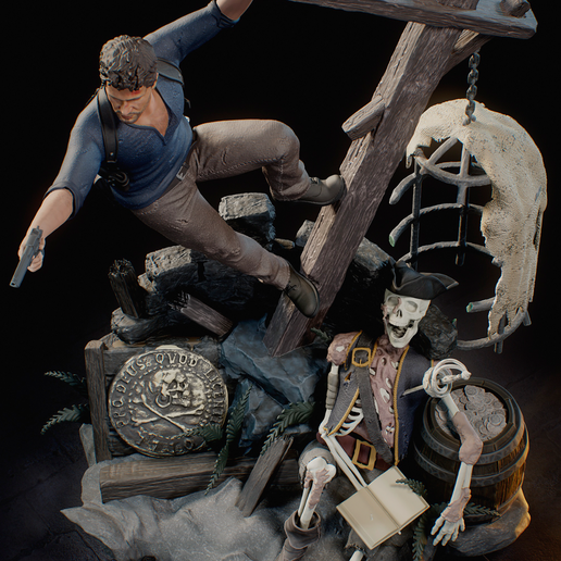 👾 Nathan Drake -Uncharted Diorama・ 3D File for 3D printing・Cults