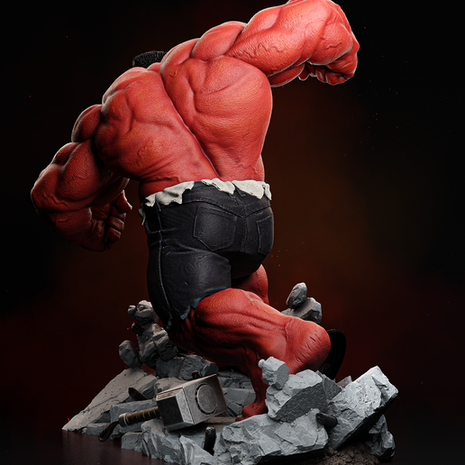 👾 Red Hulk - Fullsize・ 3D File for 3D printing・Cults
