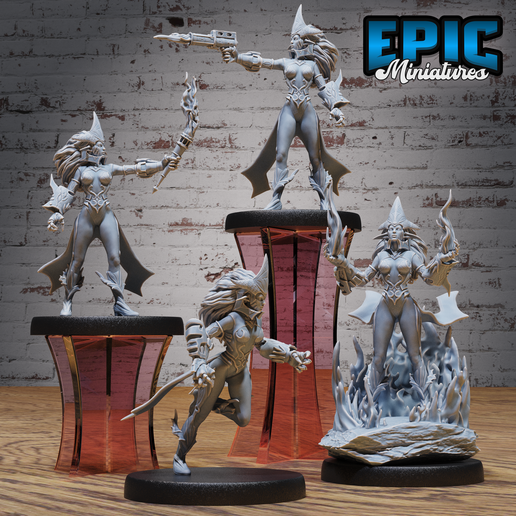 3D file Fire Genasi Female Set ‧ DnD Miniature ‧ Tabletop Miniatures ...