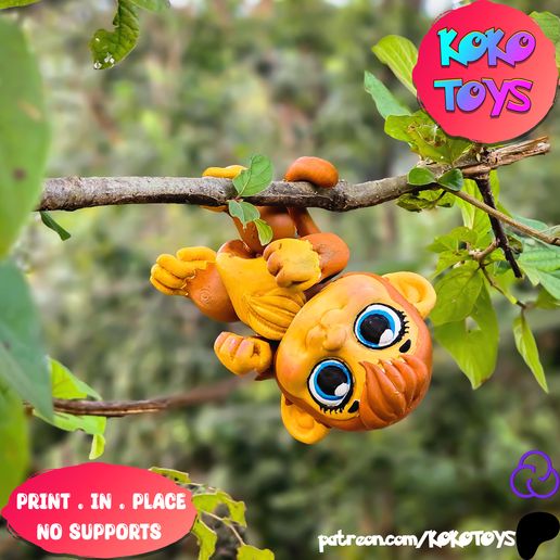 🐒 CUTE FLEXY LITTLE ARTICULATED MONKEY PRINT-IN-PLACE・ STL File for 3D ...