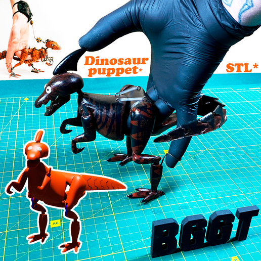 🦖 Dinosaur Puppet | Raptor | STL*・ STL File for 3D printing・Cults
