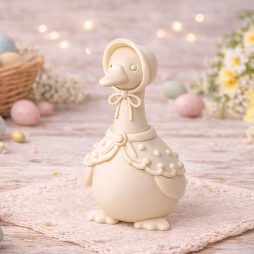 🌳 Cute Goose Figurine STL | Whimsical Easter Goose Decor | Kawaii ...