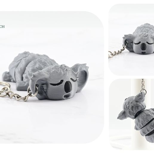 3D file Cute Articulated Koala Keychain by Cobotech - backpack keychain ...