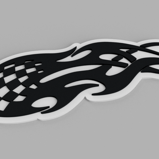 🔥 Checkered Flag with flames fire Racing Racing Wall Picture・Free STL ...