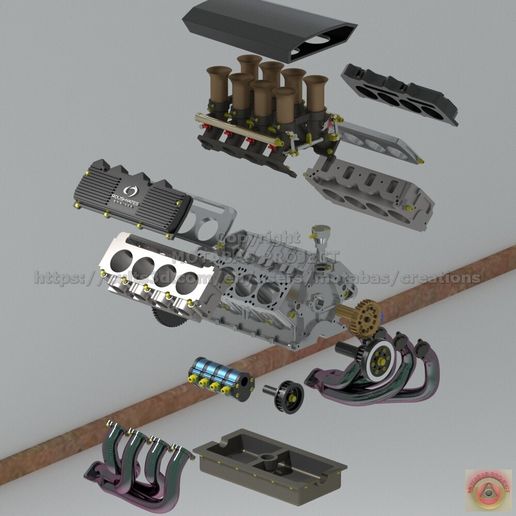 🚙 FORD MUSTANG HOONICORN V1 - ENGINE・ STL File for 3D printing・Cults