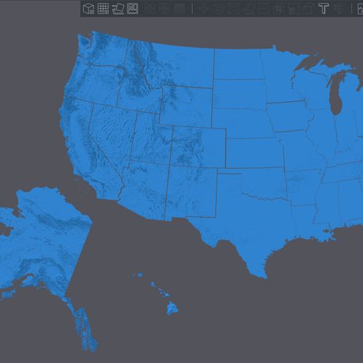 🇺🇸 Complete USA 50 States Topographic Map – 3D Model for 3D Printing ...