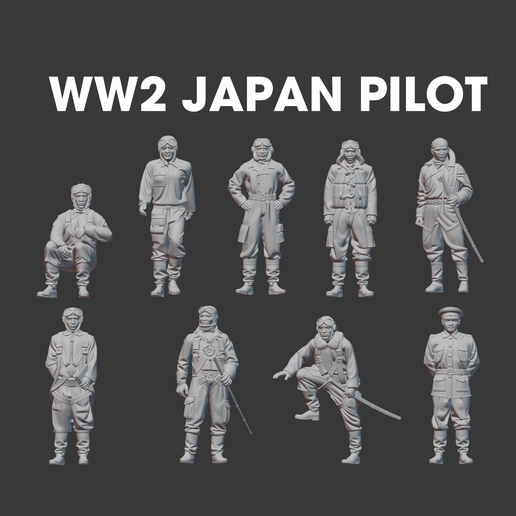 🇯🇵 WW2 Japan Pilot・ STL File for 3D printing・Cults