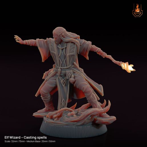 STL file Elf Wizard - Casting spells 🧝 ・3D printing idea to download・Cults