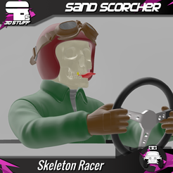 3D printed 1/10 - Driver figure Skeleton Racer - Tamiya Sand Scorcher ...