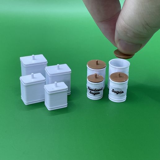 🔪 Miniature Kitchen Canister Set 3D STL – 1:12 Scale 2 Designs in 4 ...