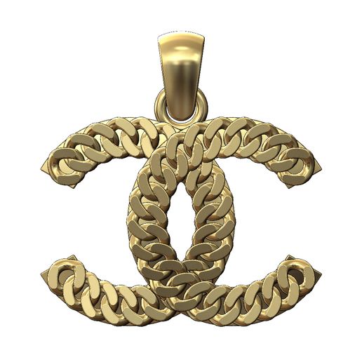 STL file Cuban link Chanel pendant with bail 3D print model 🔗 ・3D ...