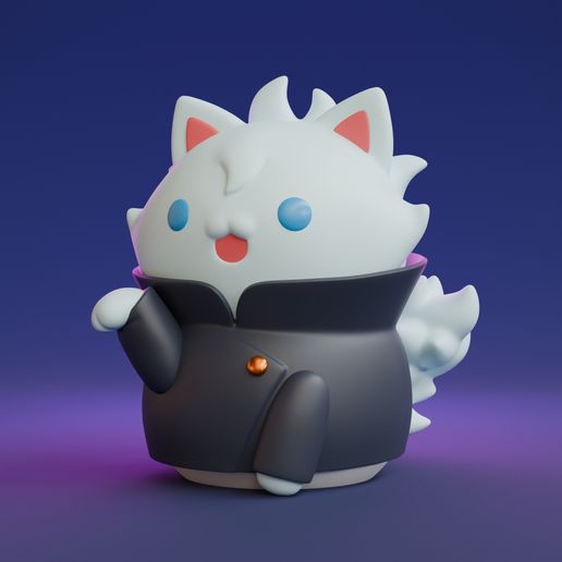 🐱 Satoru Gojo cat - Jujutsu Kaisen - STL & 3mf Multicolor・ 3D File for ...