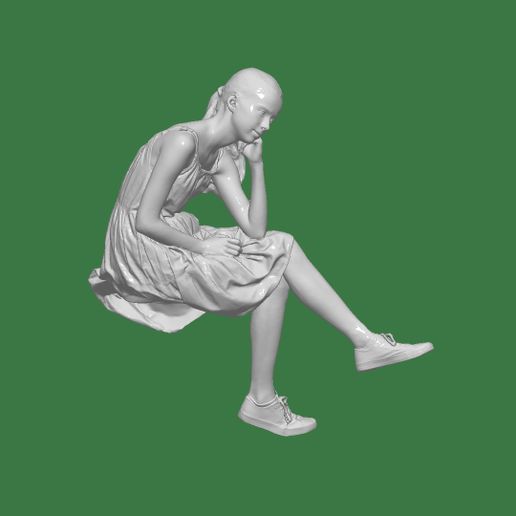 👧 CHICA SENTADA PERSONAJE DIORAMA・Archivo STL para Impresión 3D・Cults