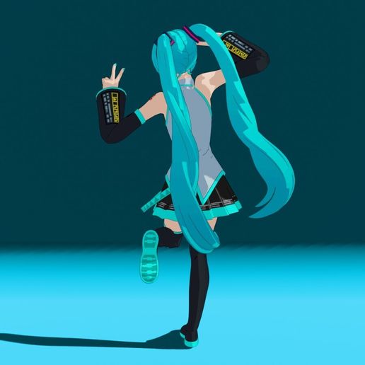 🎨 Hatsune Miku low poly・Archivo STL para Impresión 3D・Cults