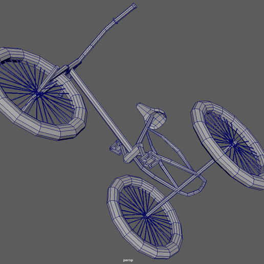 🚲 Low Poly Adult Tricycle // Design 01・ STL File for ・Cults
