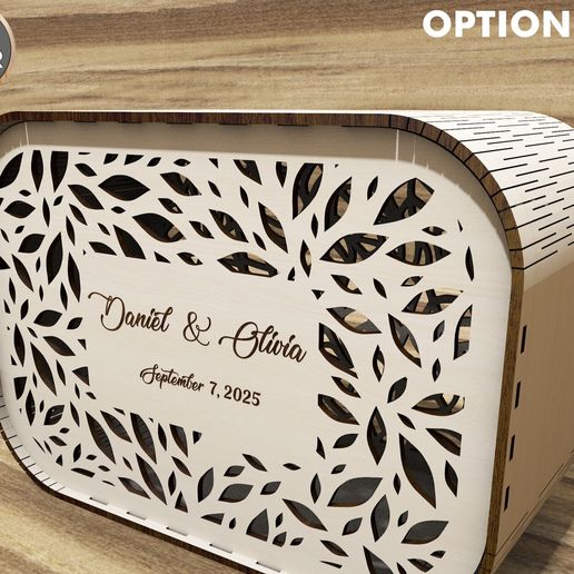 💒 Personalized wedding card boxes with names and dates - Laser Cut ...