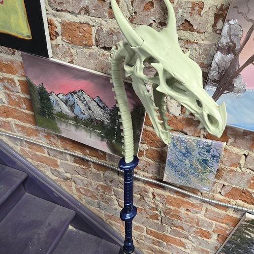 🐉 Dragon Skeleton Skull Staff for Cosplay and LARPing and for Fun・ STL ...