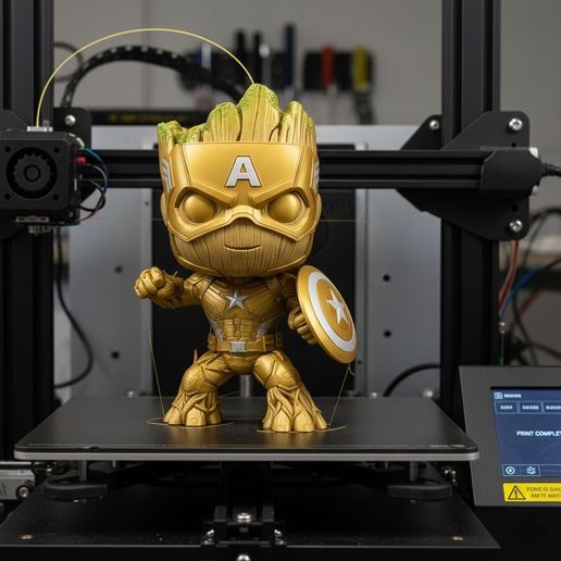 👶 Baby Groot Dressed as Captain America (FUNKO)・ STL File for 3D ...