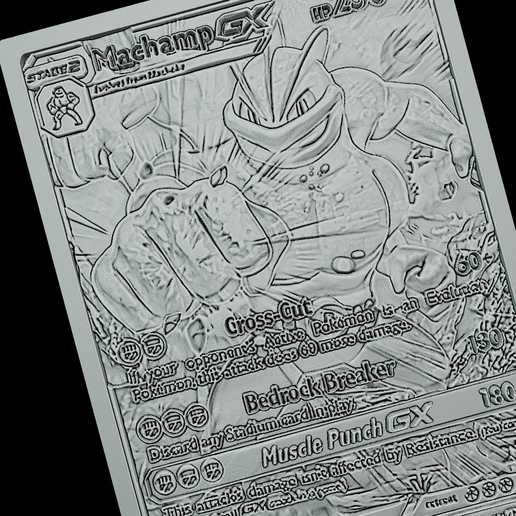 STL file Machamp Pokemon card 🐉 ・3D printing design to download・Cults