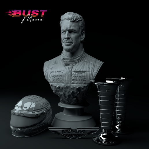 🗿 Fernando Alonso F1 Legend Diorama STL・ 3D File for 3D printing・Cults