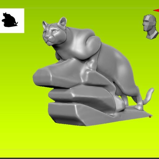 OBJ file Puma Patagonico Chile Argentina 🇨🇱 ・3D printable model to ...