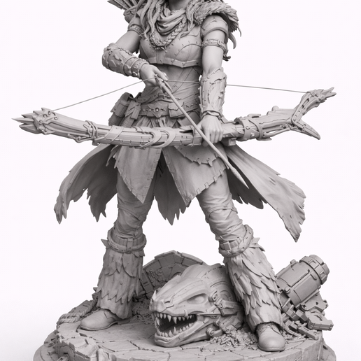 🏹 Aloy Hunter Warrior STL – Tribal Tech Archer 3D Print Model・ STL File ...